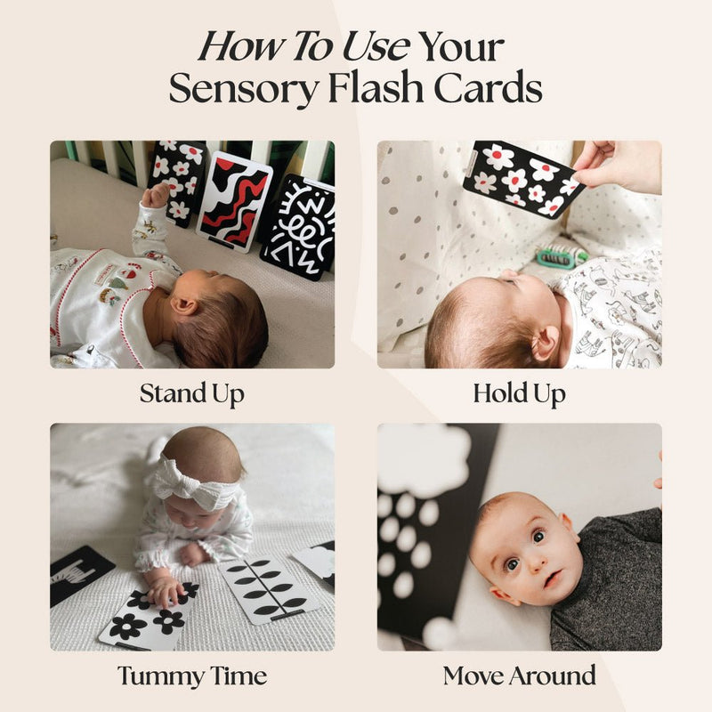 0+ Month Newborn Sensory Cards | High Contrast Black & White Cards For ...