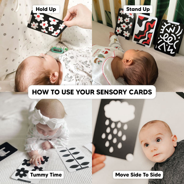 0+ Month Newborn Sensory Cards | High Contrast Black & White Cards For ...